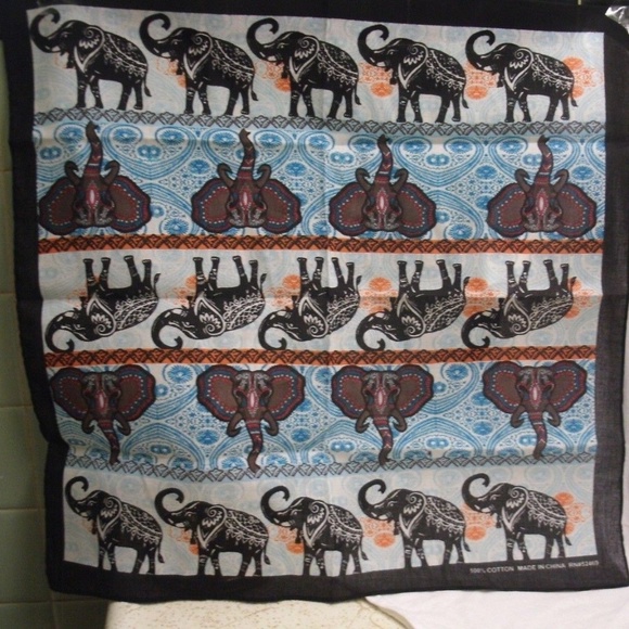 Accessories | India Style Elephant Bandanna 10 Cotton | Poshmark